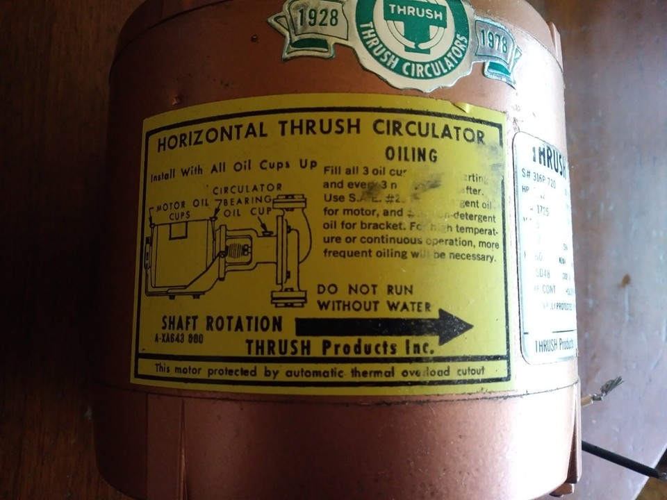 Thrush model RB water circulator (vintage new) bronze housing | eBay