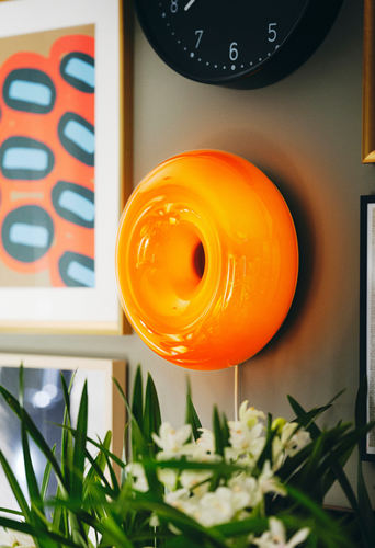 IKEA VARMBLIXT LED Table/Wall Lamp, Orange Glass Round NEW Brand NEW ...