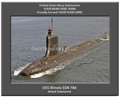 USS Illinois SSN 786 Personalized Canvas Submarine Photo Print Navy | eBay