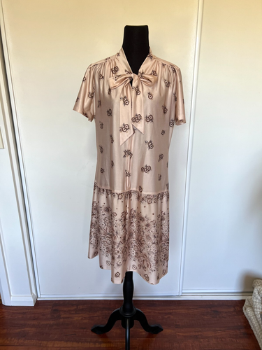 Vintage 1970s Osti Champagne Collection Drop Waist Dress - size 12 ...