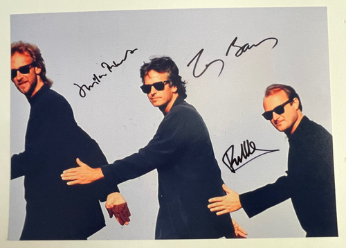 Genesis Phil Collins, Tony Banks, Mike Rutherford Autograph 8 x 12 ...