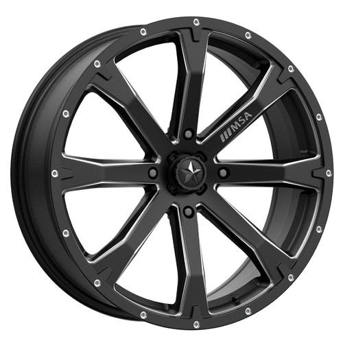 One 20x7 MSA Off-Road M42 Bounty 4x156 10 Satin Black Milled Wheel Rim ...