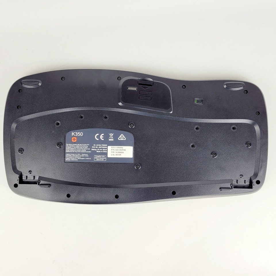 Logitech K350 Wireless Keyboard Comfort Wave Ergonomic No Unifying ...