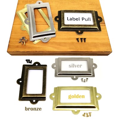 6pcs 61x107mm Large Drawer Label Pull Cabinet Frame Handle File Name ...