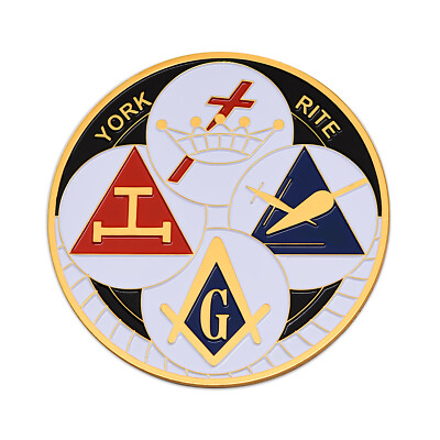 York Rite Round Masonic Auto Emblem - [White & Black][3'' Diameter] | eBay