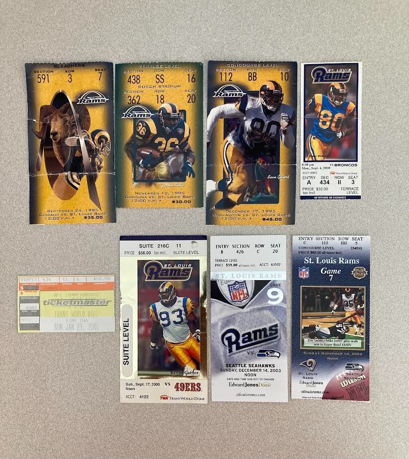 NFL STL Rams 8 Game Ticket Stubs & Schedules. 1/23/2000 NFC ...