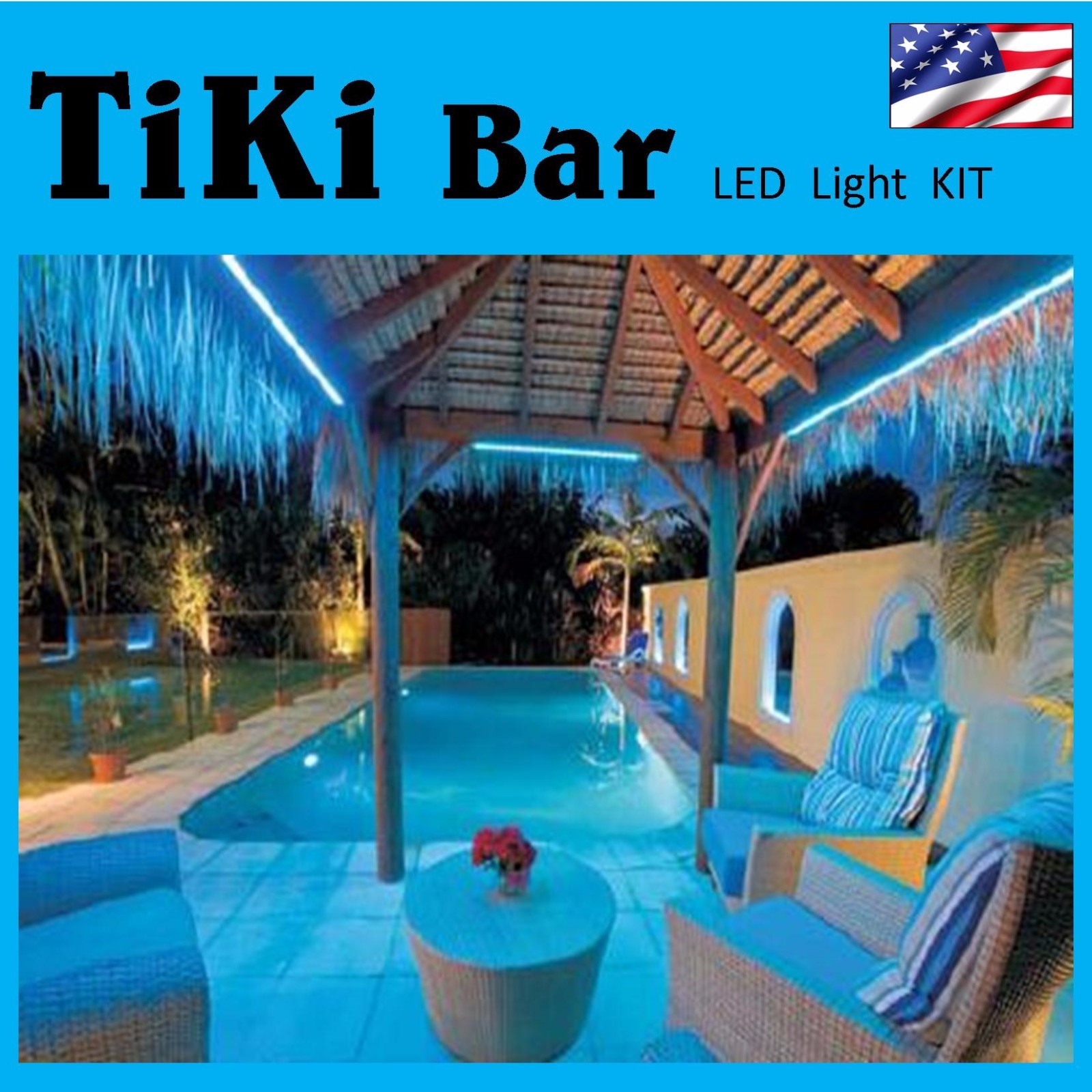 TIKI bar LED light decoration - with remote control - custom cut sizes ...