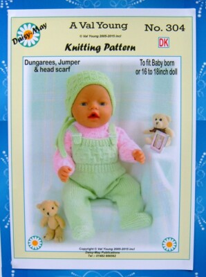 1 DOLLS KNITTING PATTERN no. 304 for BABY BORN.By Val Young | eBay UK