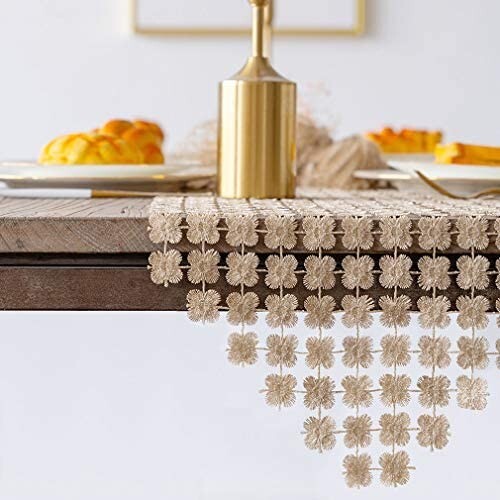 Table Runners 12 x 72 Inch Glitter Gold Clover Table Runner for Kitchen ...