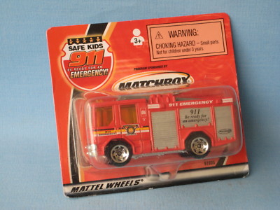 Matchbox Dennis Sabre Fire Engine 911 Livery Red Toy Model Car 75mm BP ...