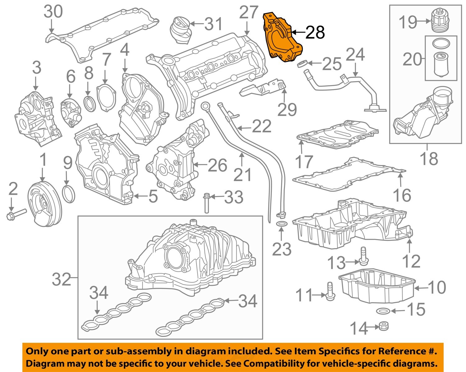 CHRYSLER OEM 14-19 1500 Classic Engine Engine Parts-Rear Housing ...