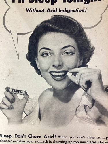Pretty Woman TUMS Antacid Print Ad 1953 Atlanta AJC Sleep Tonight ...