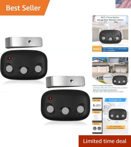 MCT-3 Garage Door Remote – 2-Pack, Compatible with Linear Models ...