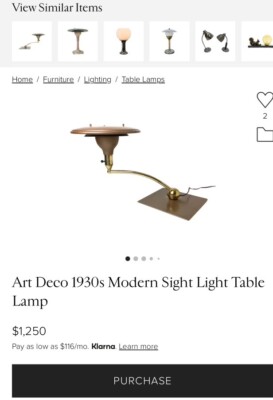 1930s Modern Sight Light Table Lamp | eBay