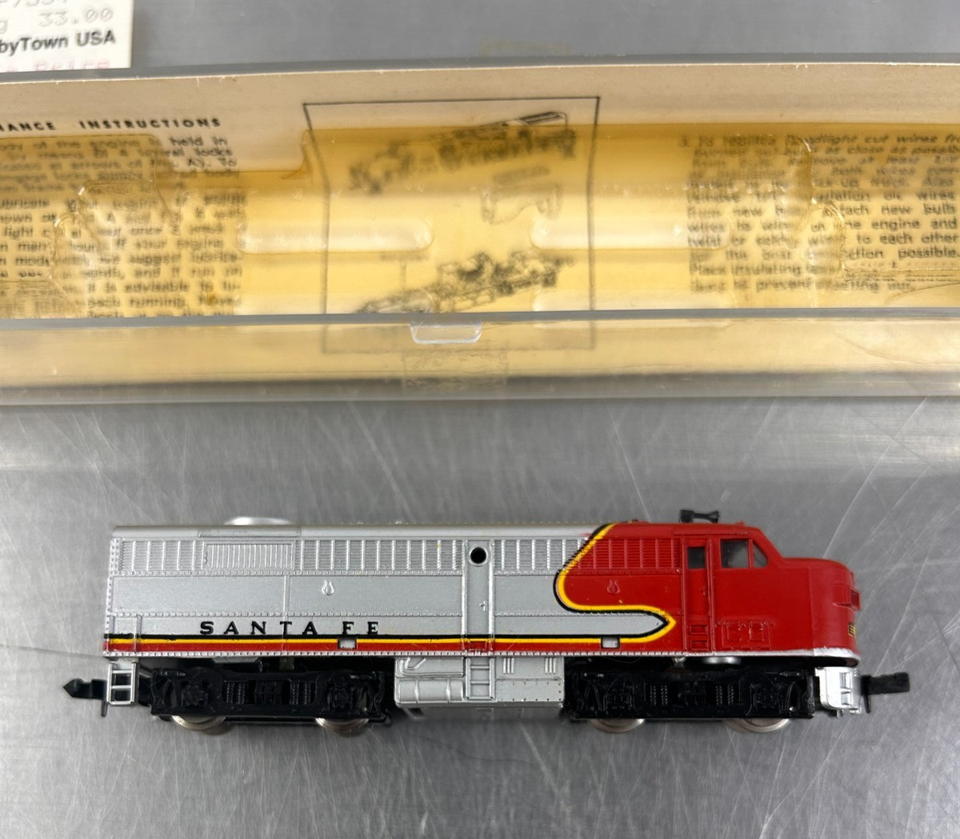Vintage Model Power N Scale Santa Fe ALCO FA 2 Locomotive 7534 Mehano ...