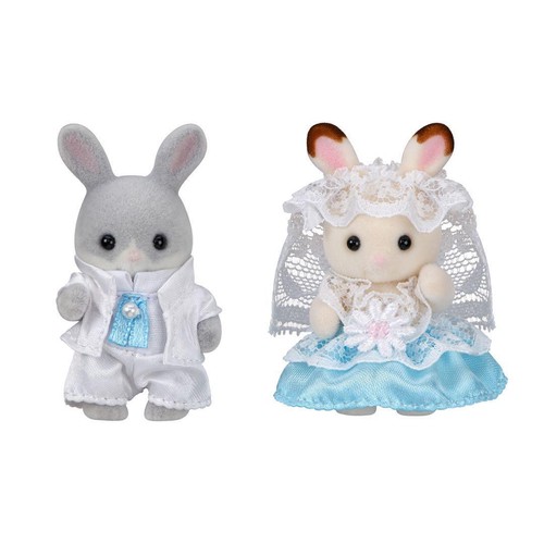 Sylvanian Families Wedding Chocolate & Cotton Baby Rabbit Pair Calico ...