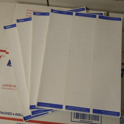100 SHEETS x 30 Avery Easy Peel Laser Address Labels 1" x 2 5/8" (5160 ...