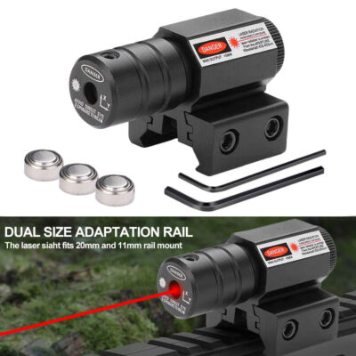 Tactical Red Laser Dot Sight Scope Air Gun Rifle Pistol 11mm/20mm ...