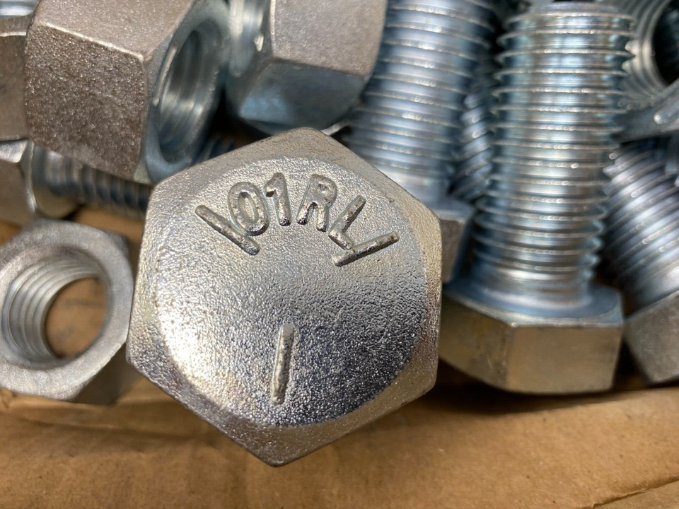 01RL Bolt 1.13-7.00 x 2.50 Grade 5 Zinc Plated Hex Bolts & Hex Nuts Box ...