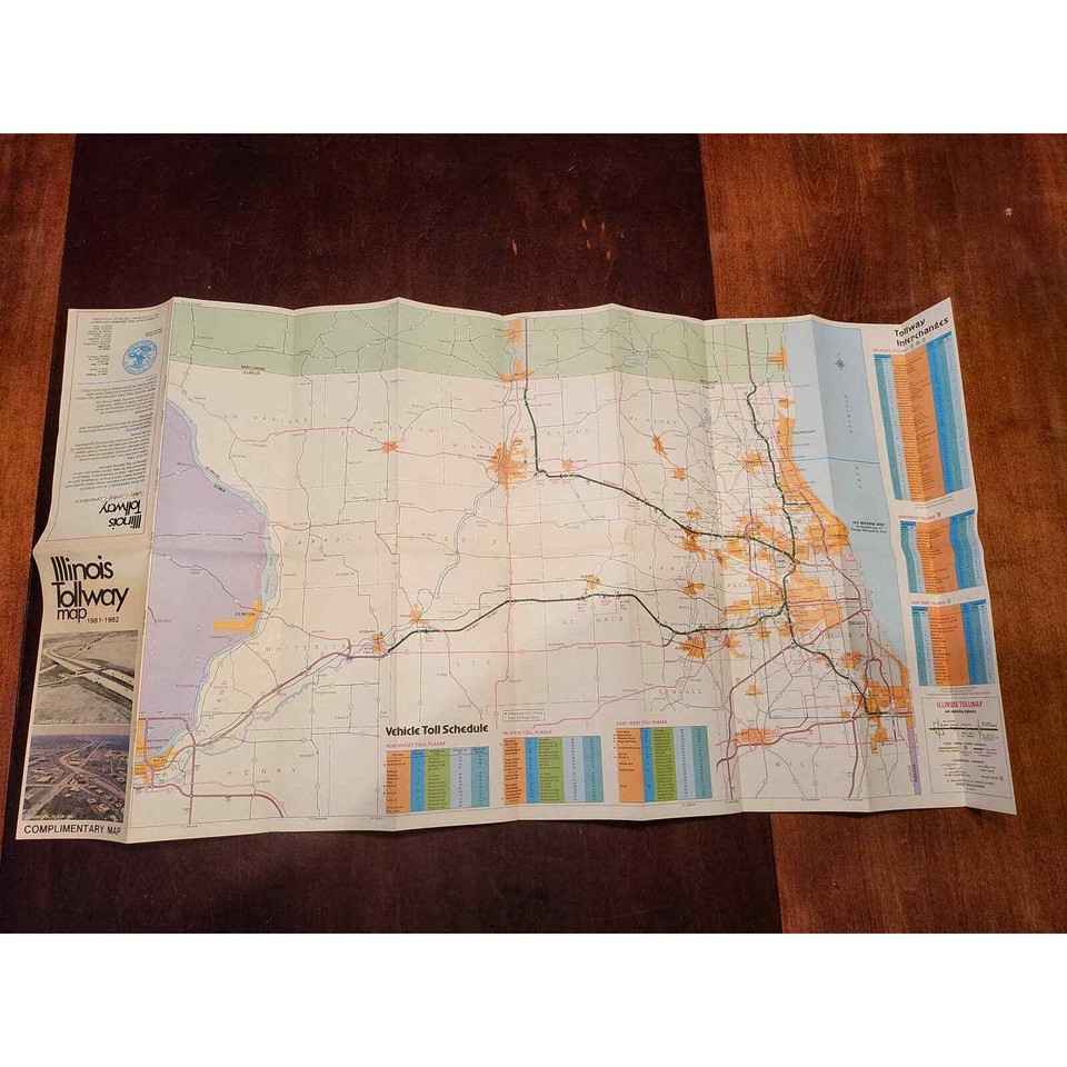 Illinois Tollway Complimentary Map 1981-1982 Edition | eBay