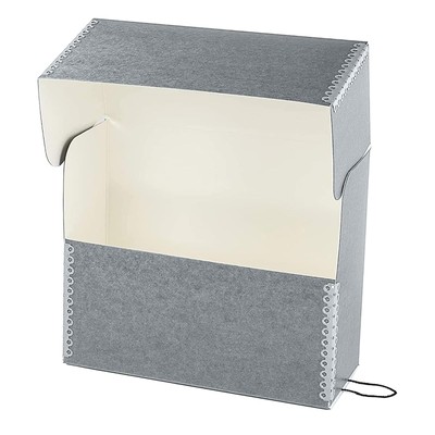 Archival Document Storage Box with Metal Edge, Acid-Free Gray Boxboard ...