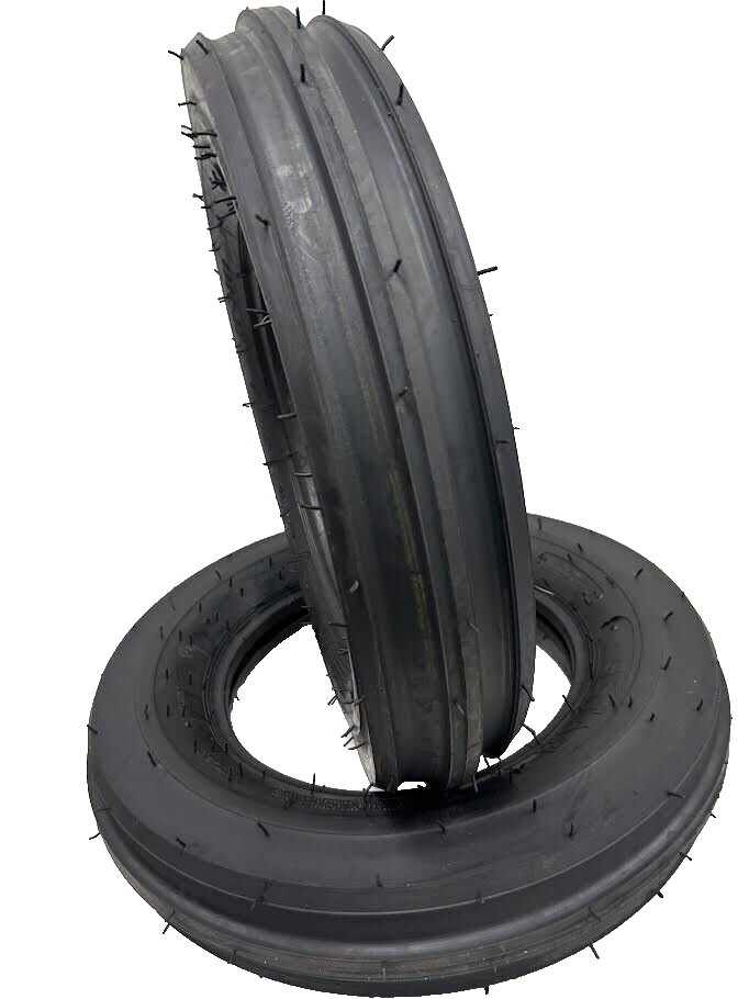 TWO 5.50-16 Tri-Rib 3 Rib Front Tractor Tires 6 Ply Rated Heavy Duty 5 ...