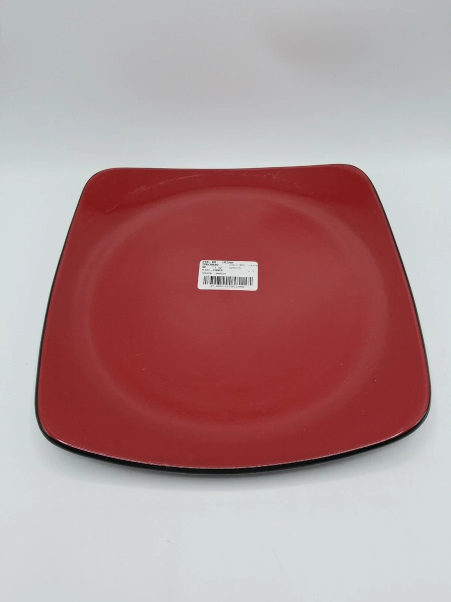 Square Shape Red Color Microwave Safe Dinner Plates/ Full, 45% OFF