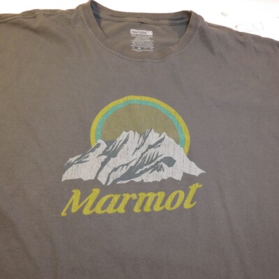 MARMOT CAMP HIKE CLIMB OUTDOOR TEE T SHIRT Mens XXL 2XL Gray Mountain | eBay
