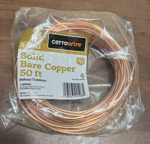 New Cerrowire 50 ft. 8-Gauge Solid SD Bare Copper Grounding Wire ...