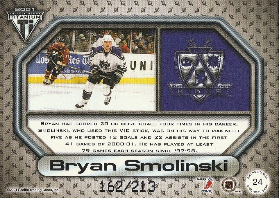 2000-01 Titanium Game Gear Stick #24 Bryan Smolinski/213 | eBay