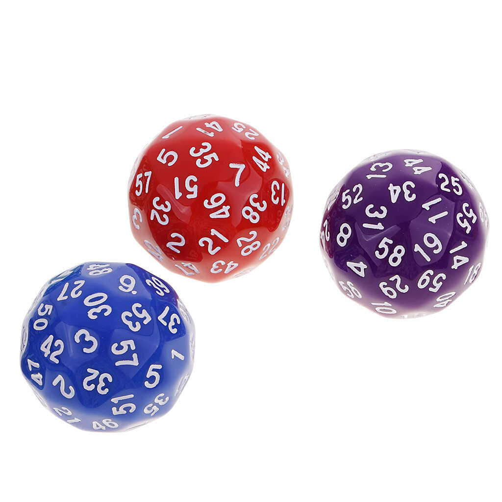 6x 60 Sided Dice D60 Polyhedral Dices for RPG Board Game | eBay