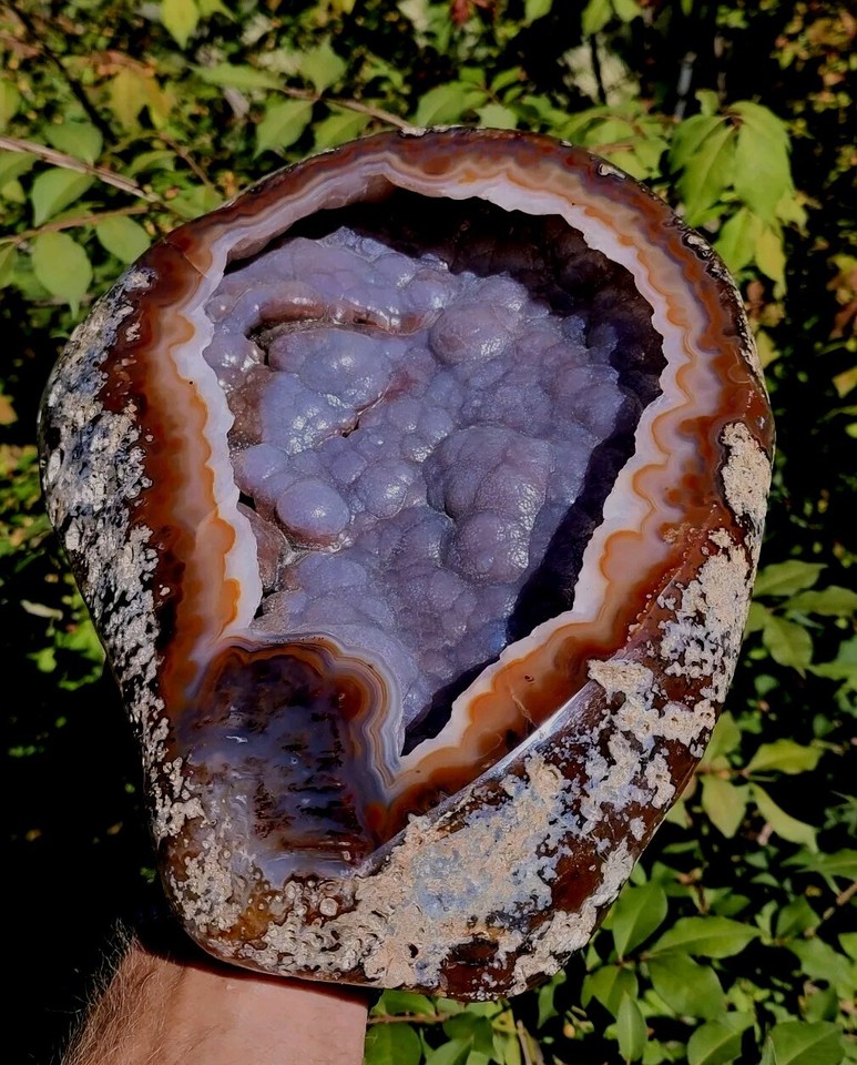 BEAUTIFUL CORNUCOPIA GEODE AGATE PAIR 9LB 13.9OZ RARE BOTRYOIDAL GEODE ...