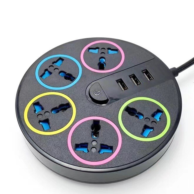 6 Way Extension Lead 1.5m Switched Socket Power with 6 USB Port UK ...