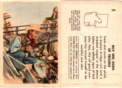 F278-19 Post Cereals, Roy Rogers Pop-Out, 1953, #5 Roy Sees Signs | eBay