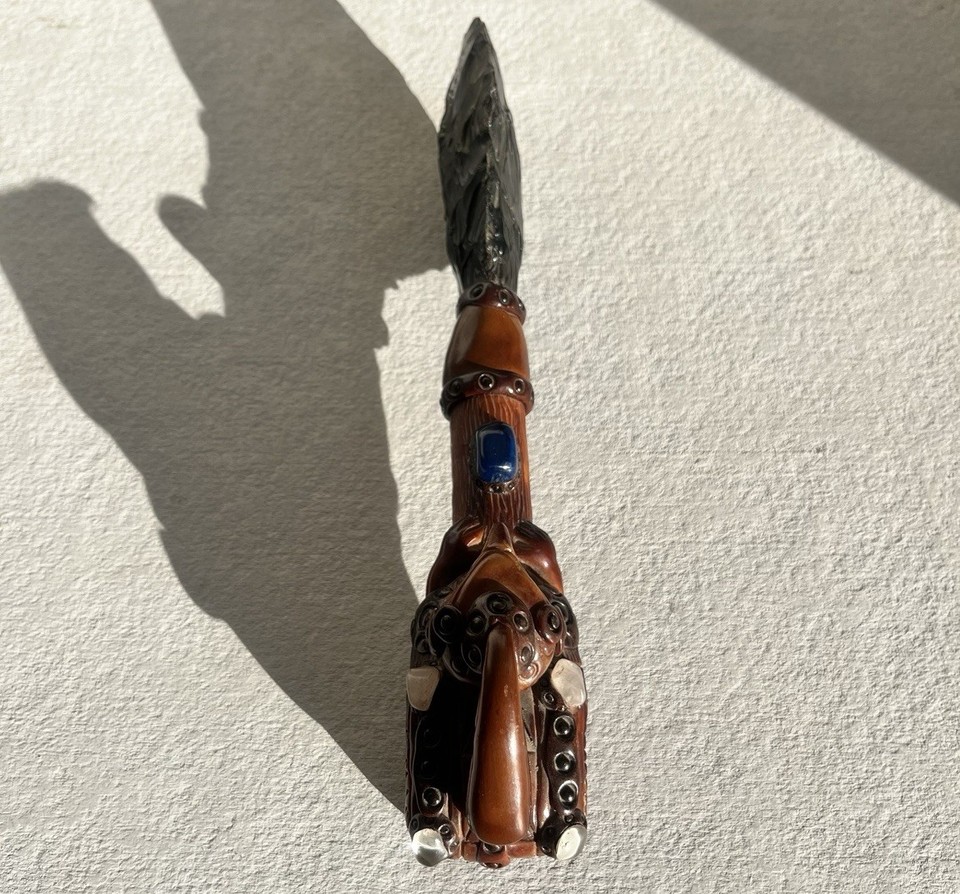 Handmade Black Obsidian Glass Knife 14” Native American Ceremonial ...