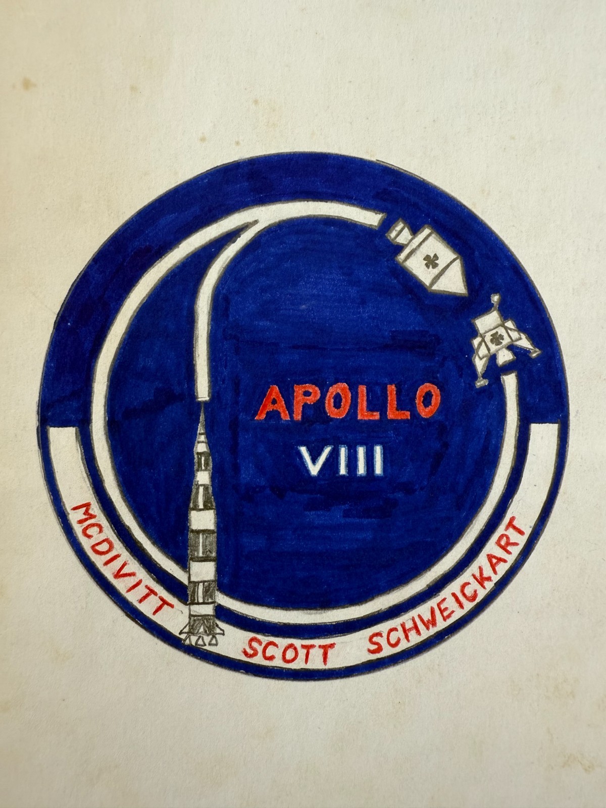 Original NASA Apollo 8 Mission Patch Design, Collectable, Cert of Auth ...