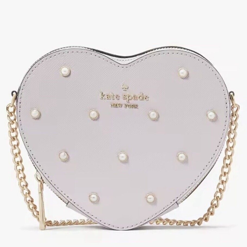 Kate Spade Love Shack Mini Heart Crossbody Lilac Moonlight Pink With ...