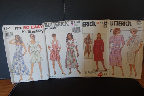 3 x VINTAGE BUTTERICK DRESS PATTERNS- #3670, #4199, #6134 + SIMPLICITY ...