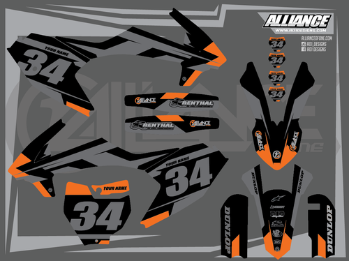 KTM 50 SX SXF 2016 2017 2018 2019 2020 SX-E5 20 21 Graphics Decals set ...