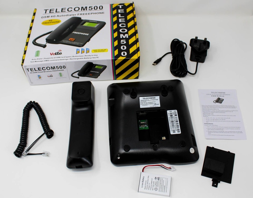 TELECOM500 4G GSM DESKTOP PHONE TAXI FREEPHONE FACEPLATE. SIM CARD ...