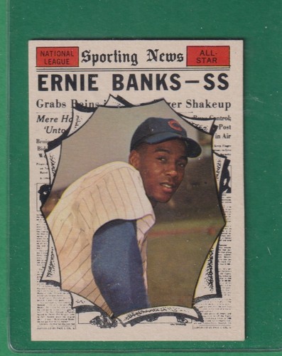 1961 Topps Baseball Card # 575 Ernie Banks All Star card NM or better ...