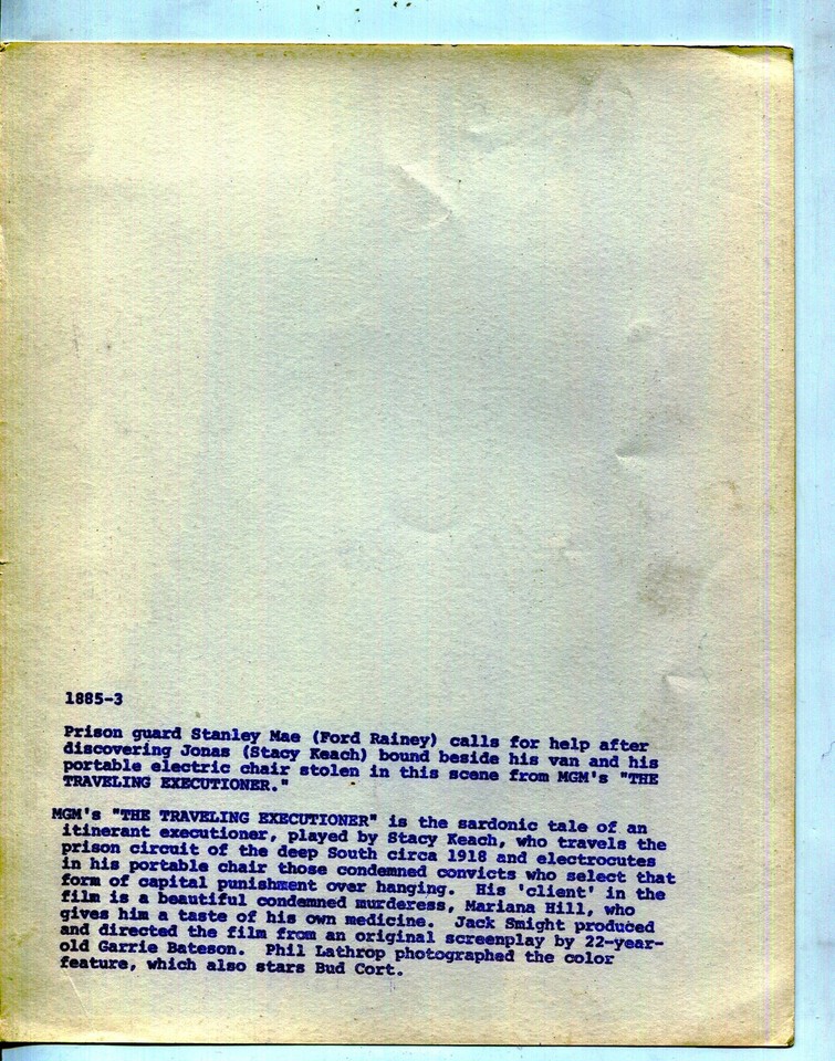 Traveling Executioner-Stacey Keach-Ford Rainey-8x10-B&W-Still | eBay