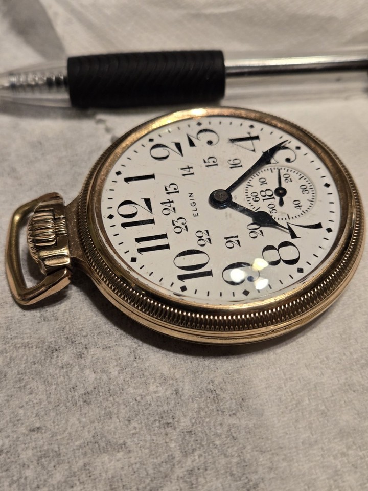 1926 ELGIN 24HR 21J B.W Raymond 10K GF Rare Pocket Watch 16s (NO ...