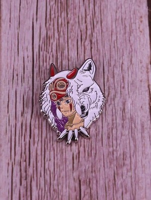 Princess Mononoke Portrait Anime Metal Enamel Pin Badge Studio Ghibli ...