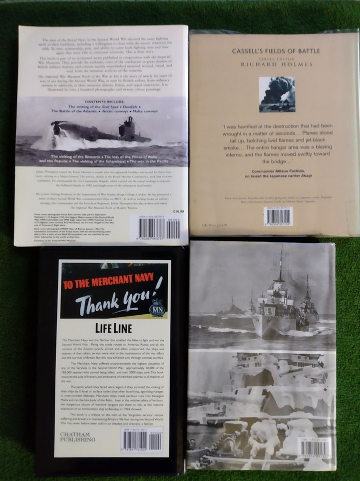 4 x WW2 Naval Book Bundle - Atlantic Convoys / Merchant Navy / Midway ...
