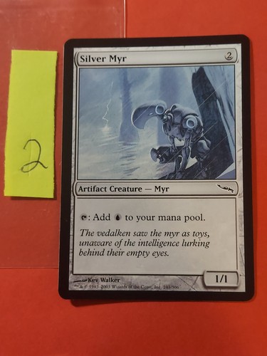 2003 Magic The Gathering Mirrodin #241 Silver Myr, C, NF, Artifact Crea ...