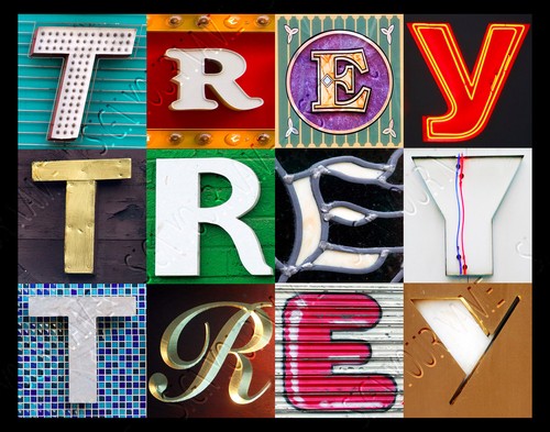 TREY Name Poster featuring photos of actual sign letters | eBay