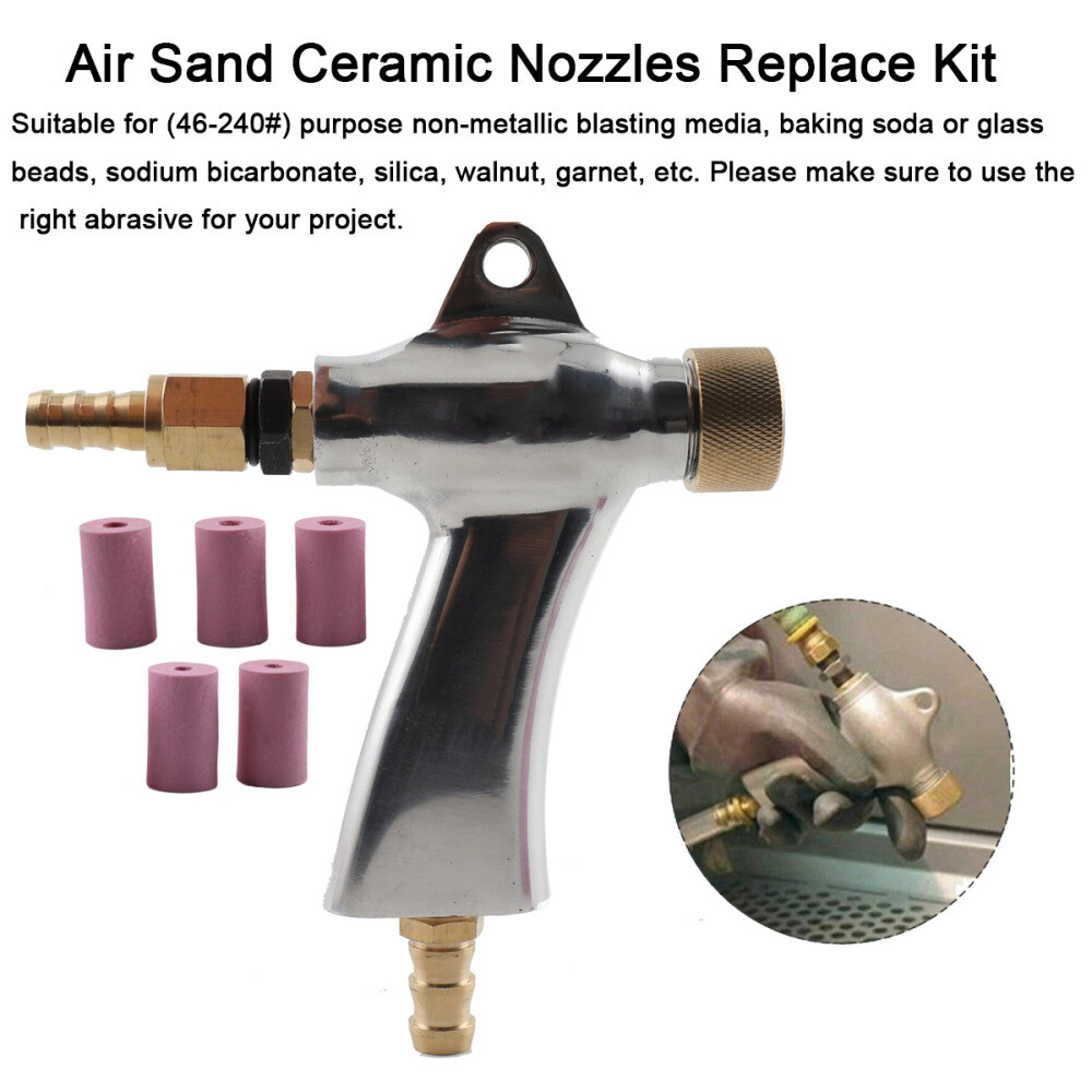 RZZ Sandblast Gun Air Sand Ceramic Nozzles Replace Kit for Sandblaster ...