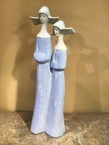 Rare Vtg. Catholic Nuns Blue Habit Porcelain Statue 15” Tall Gift ...