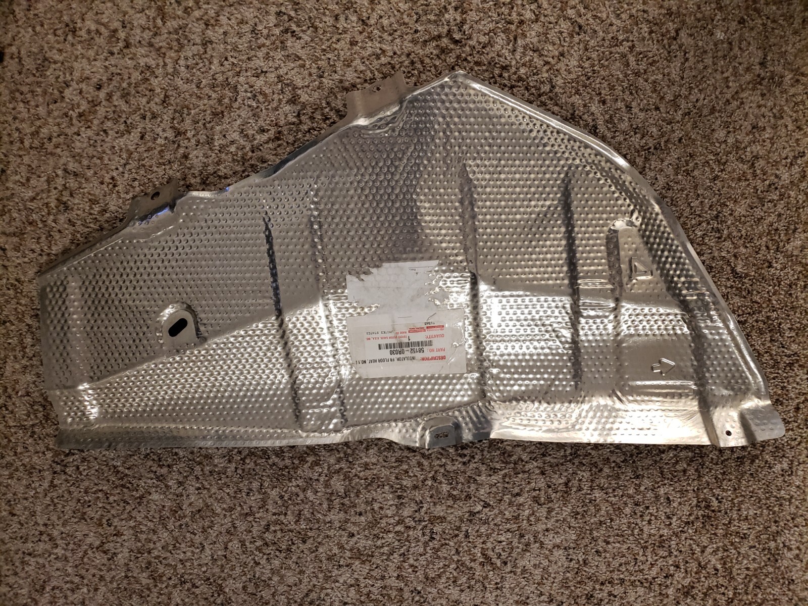 Toyota OEM FR Floor Pan Insulator NO.1 LWR 58152-0R030, New, 2014-2018 ...